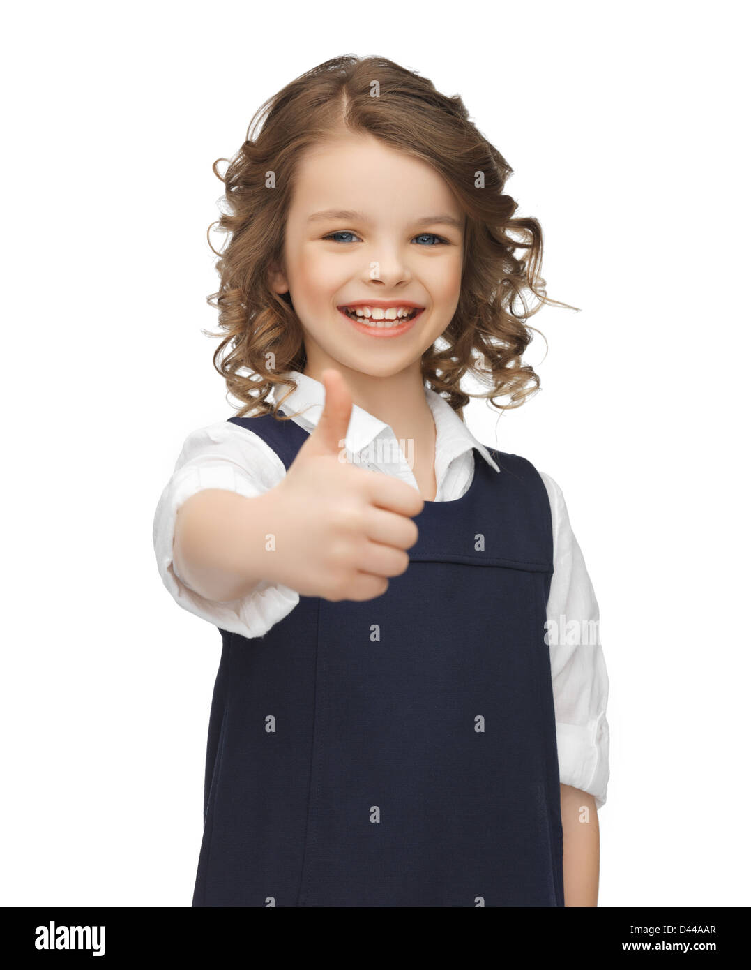 pre-teen girl showing thumbs up Stock Photo - Alamy