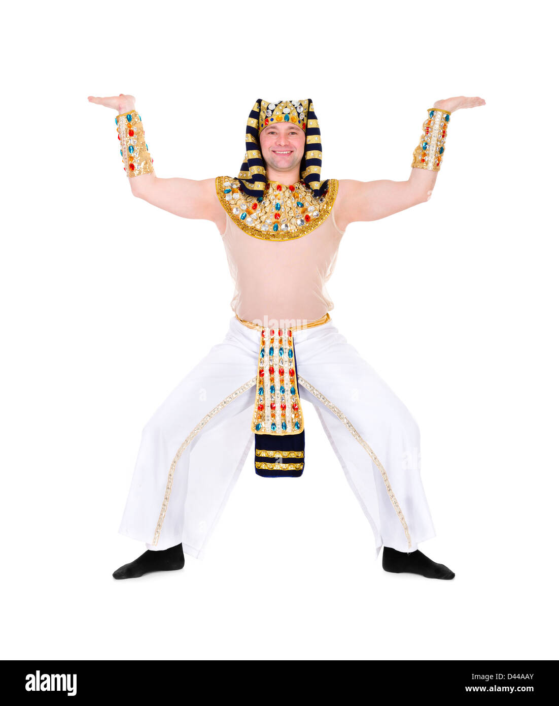 Dancing pharaoh wearing a egyptian costume Stock Photo - Alamy