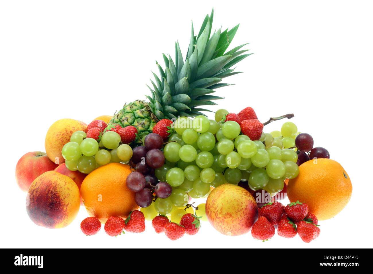 Colorful, fresh fruit on white Stock Photo - Alamy