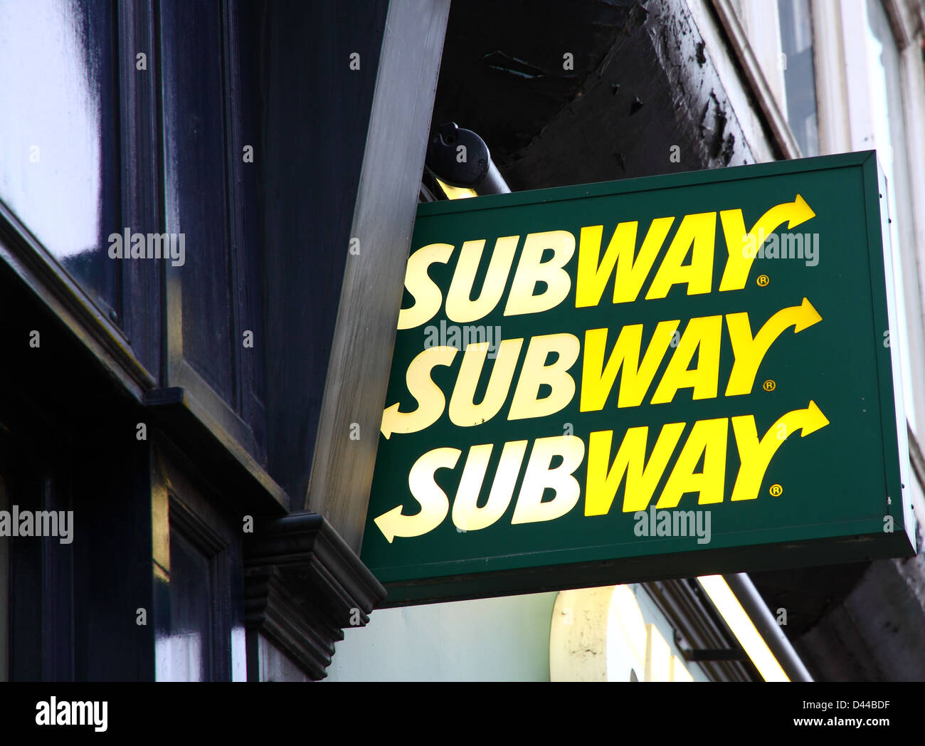 Subway outlet sign - close up in Leeds City Centre Stock Photo - Alamy