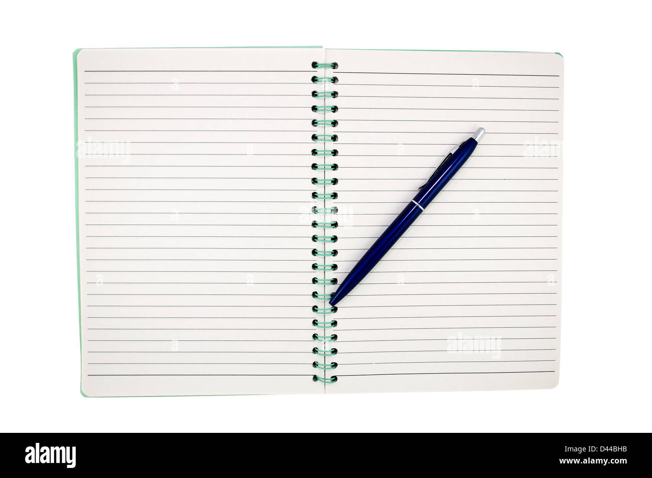 notebook with pen isolated on white background Stock Photo - Alamy