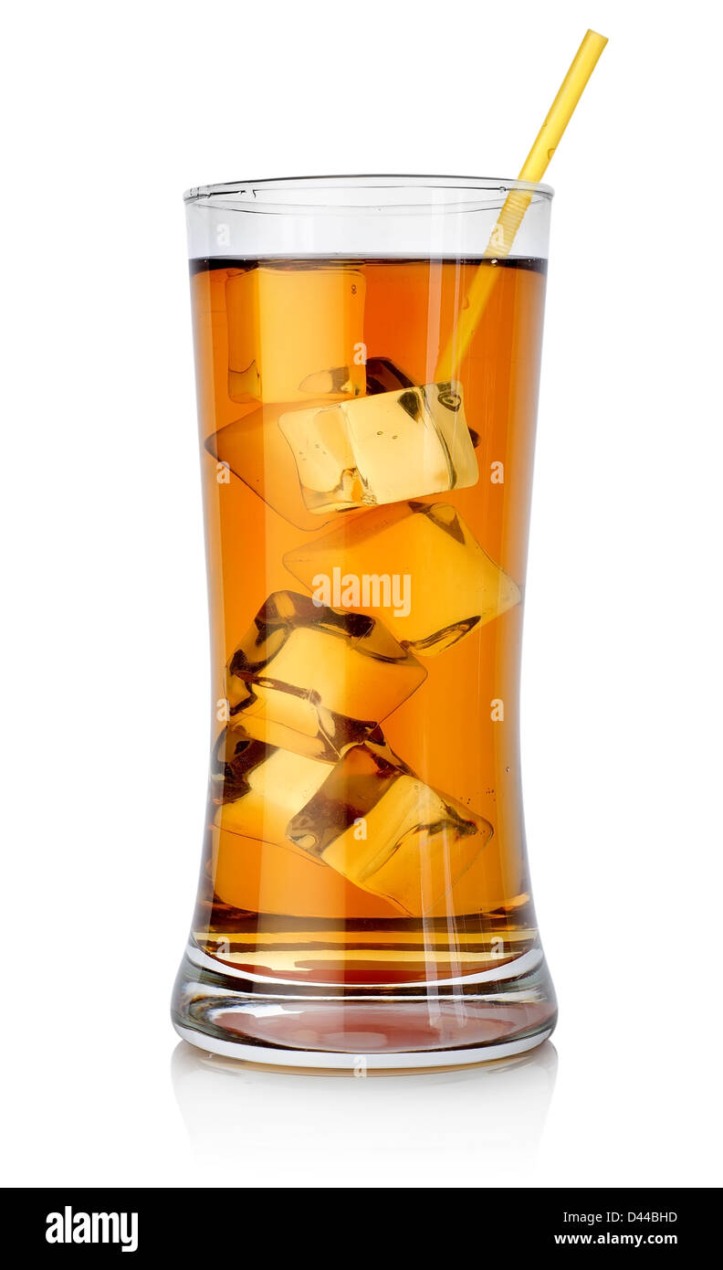 Amber cocktail in a glass isolated on a white background Stock Photo ...