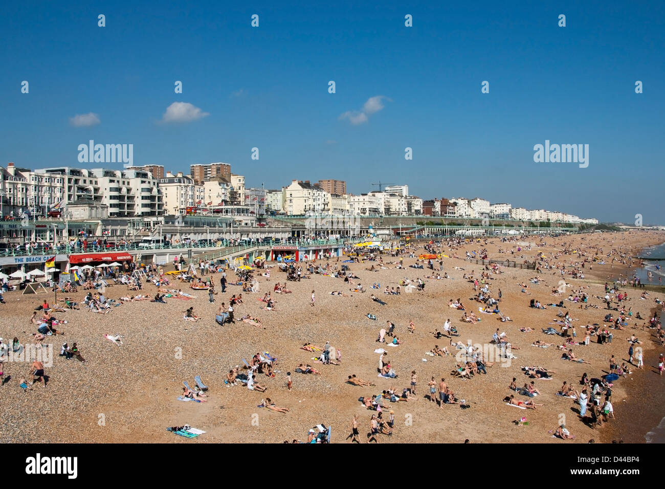 Busy Brighton Seafront, Looking East From The Pier Stock Photo - Alamy