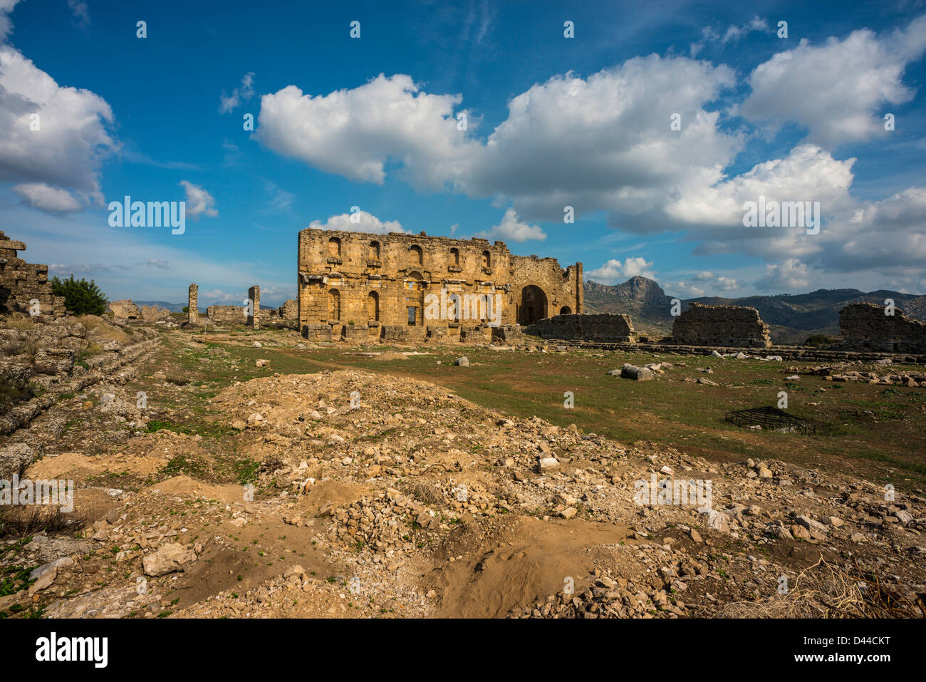 Remains of the Nymphaeum decorative fountain in front of the Agora at ...