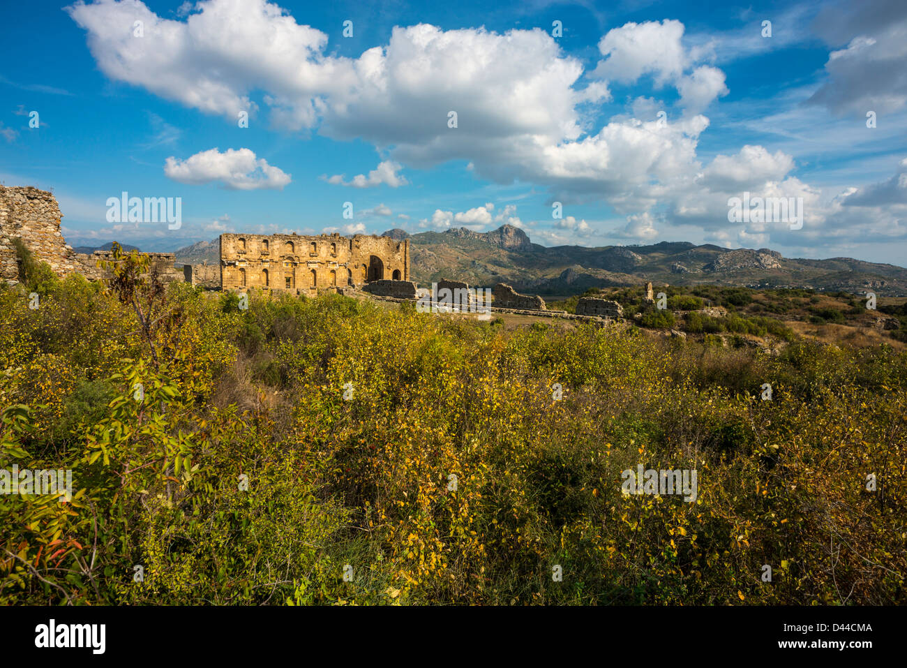 Remains of the Nymphaeum decorative fountain in front of the Agora at ...