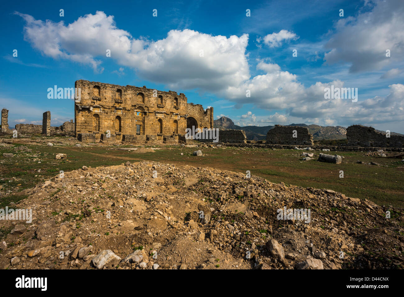 Remains of the Nymphaeum decorative fountain in front of the Agora at ...