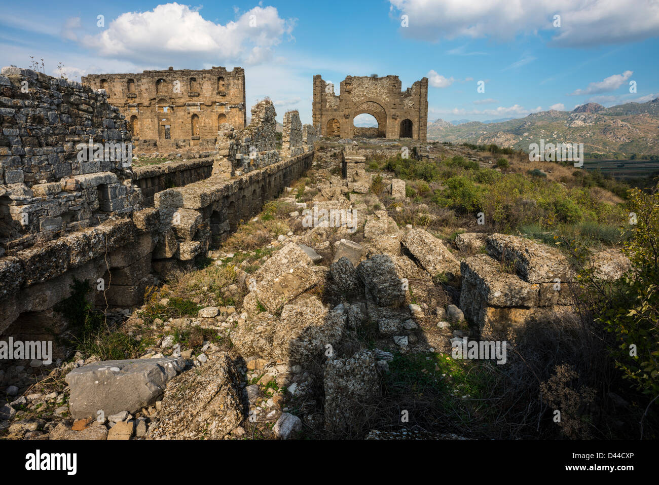 Remains of the Nymphaeum decorative fountain in front of the Agora at ...