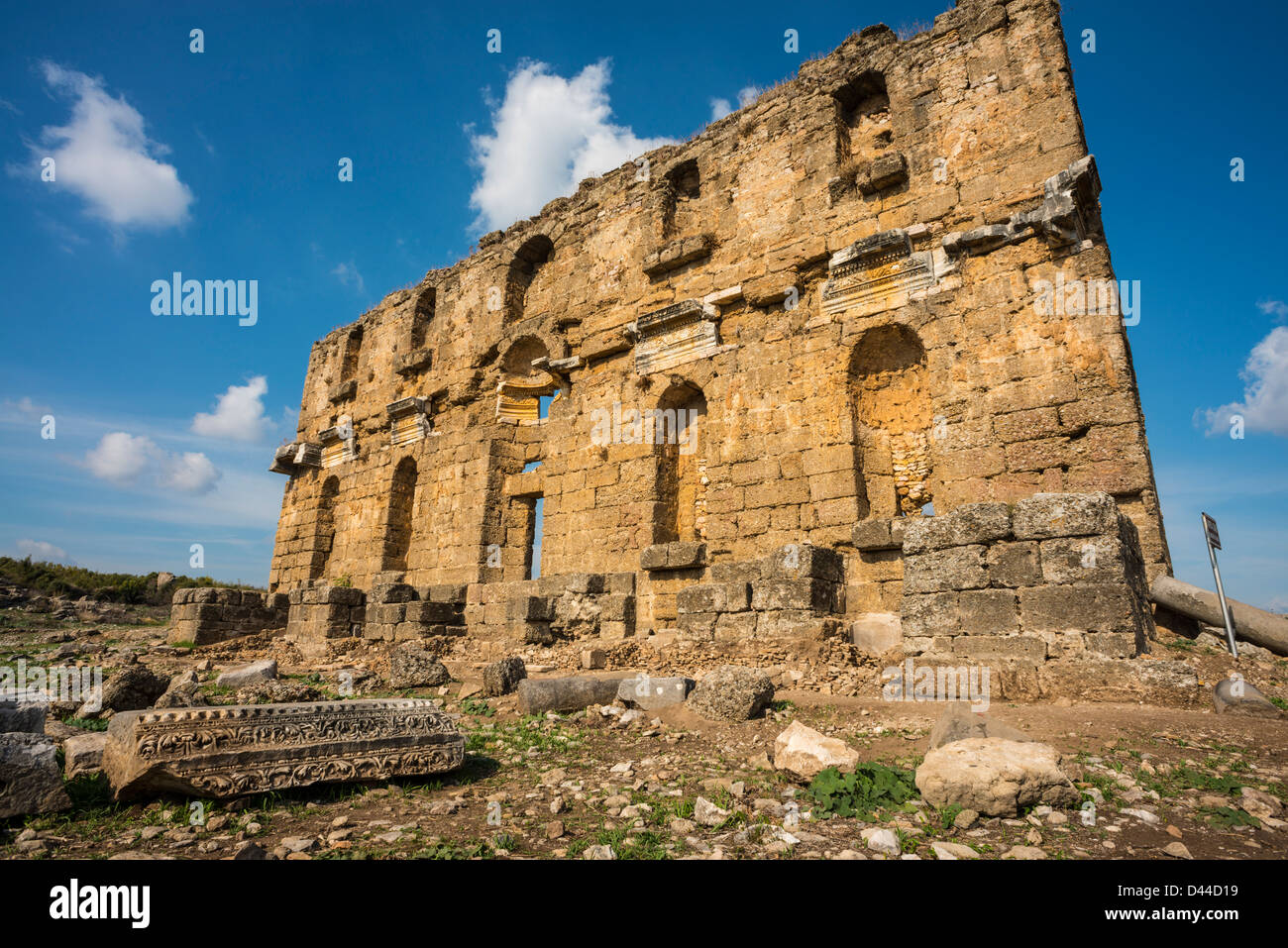Remains of the Nymphaeum decorative fountain in front of the Agora at ...