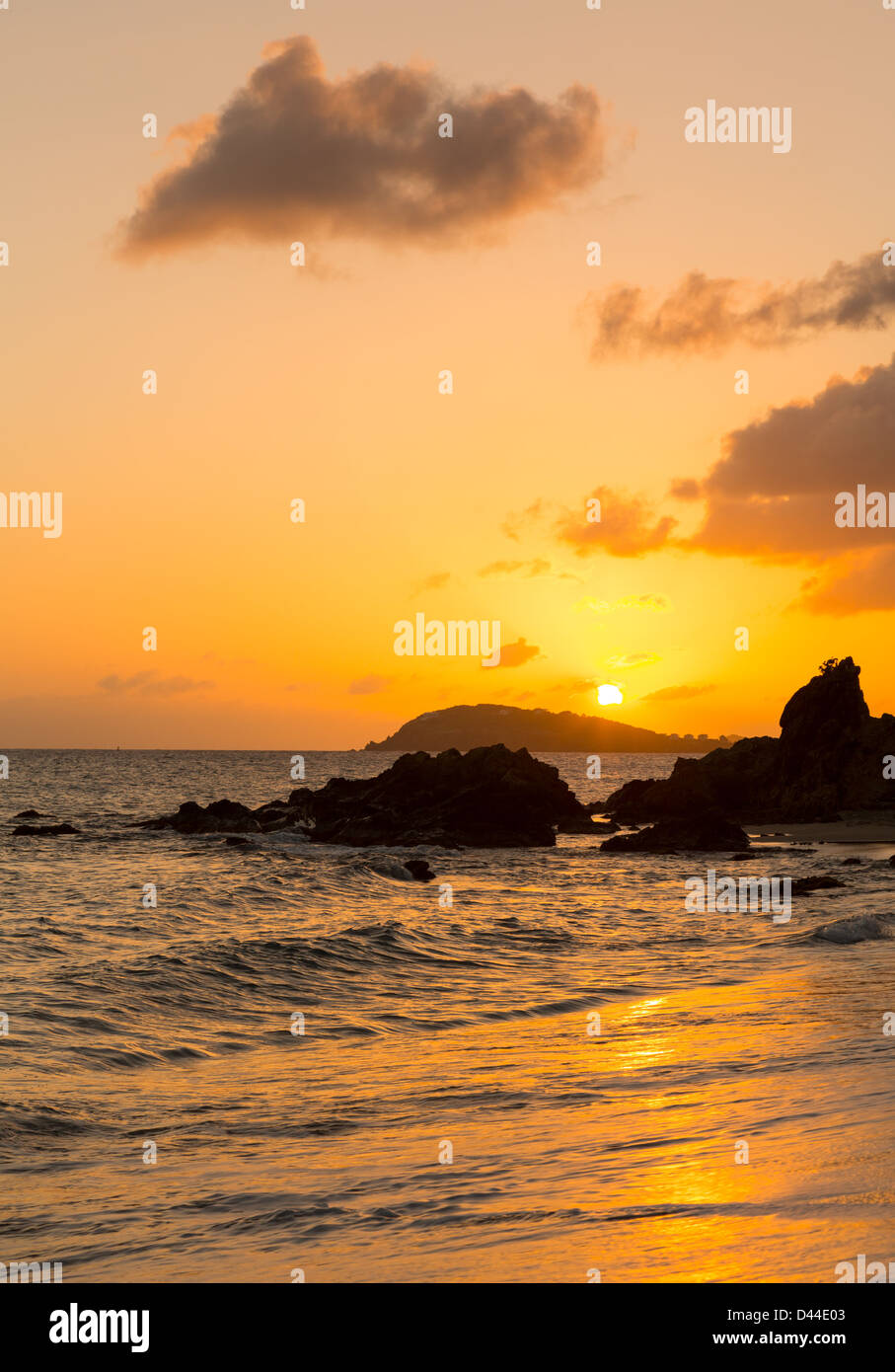 Sun setting over islands by Charlotte Amalie in St Thomas taken from ...