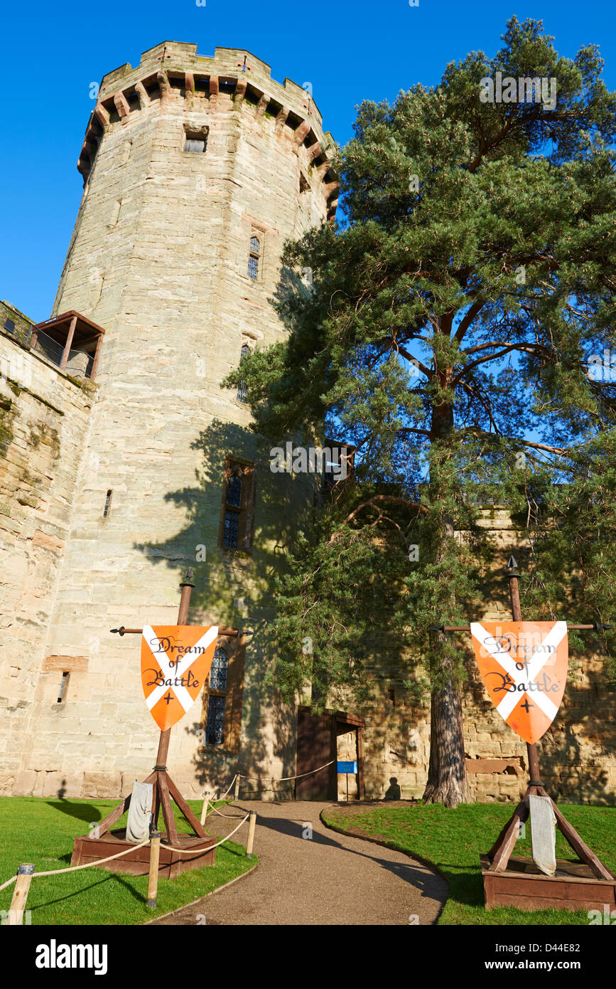 Guys Tower from the Central Courtyard Warwick Castle Warwickshire UK ...