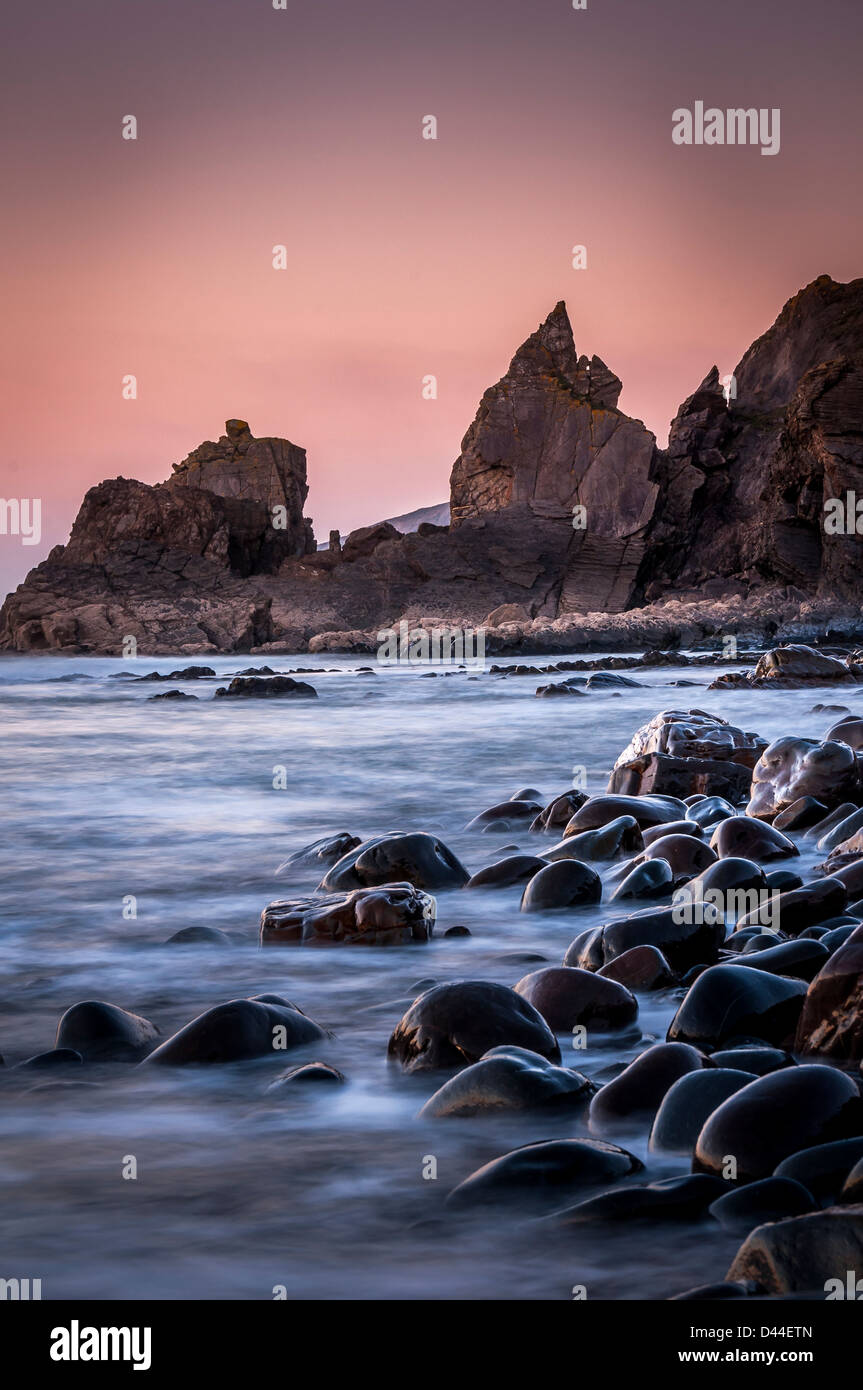 rock outcrops at sandymouth bay,cornwall Stock Photo - Alamy