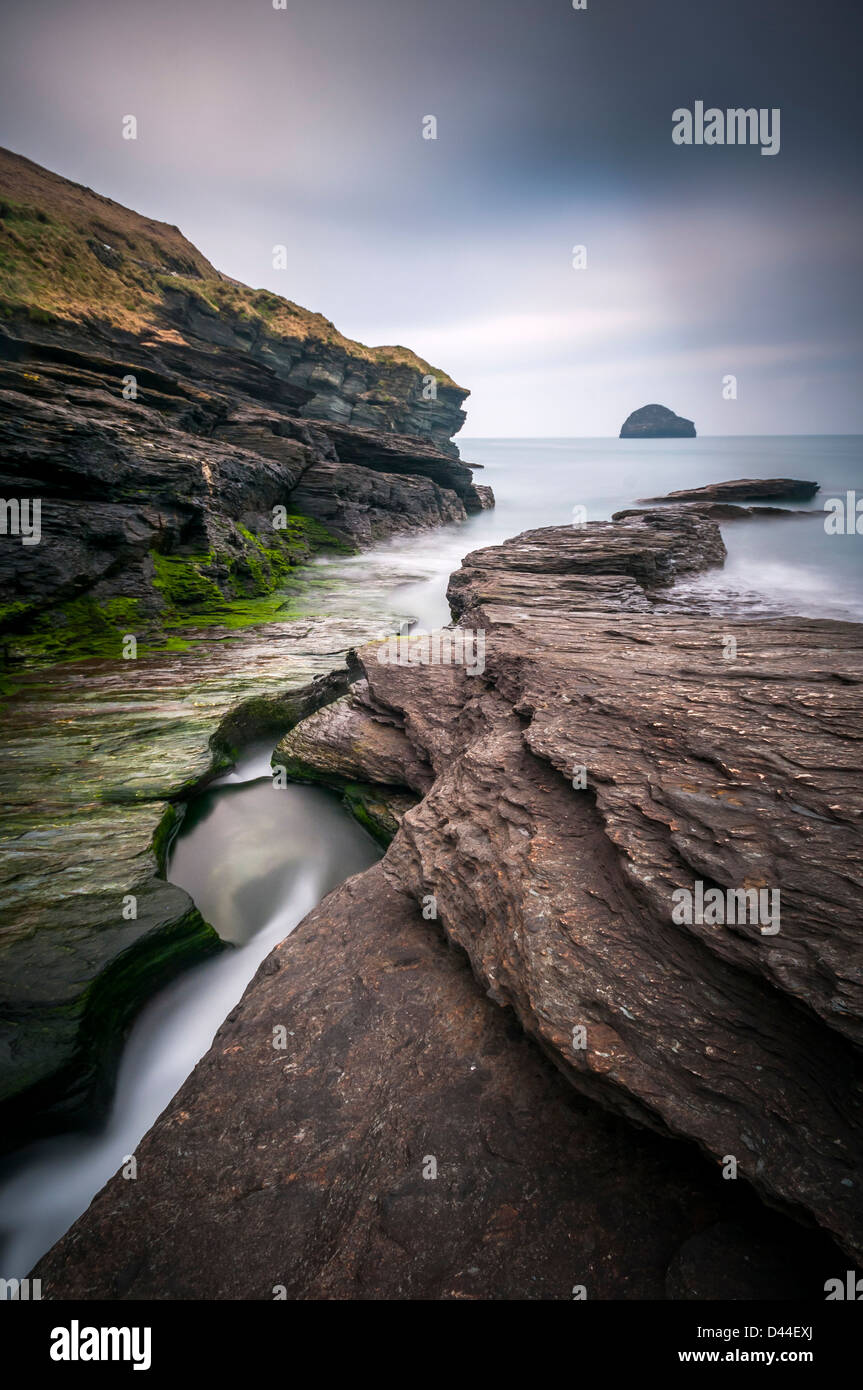 Trebarwith strand cornwall hi-res stock photography and images - Alamy