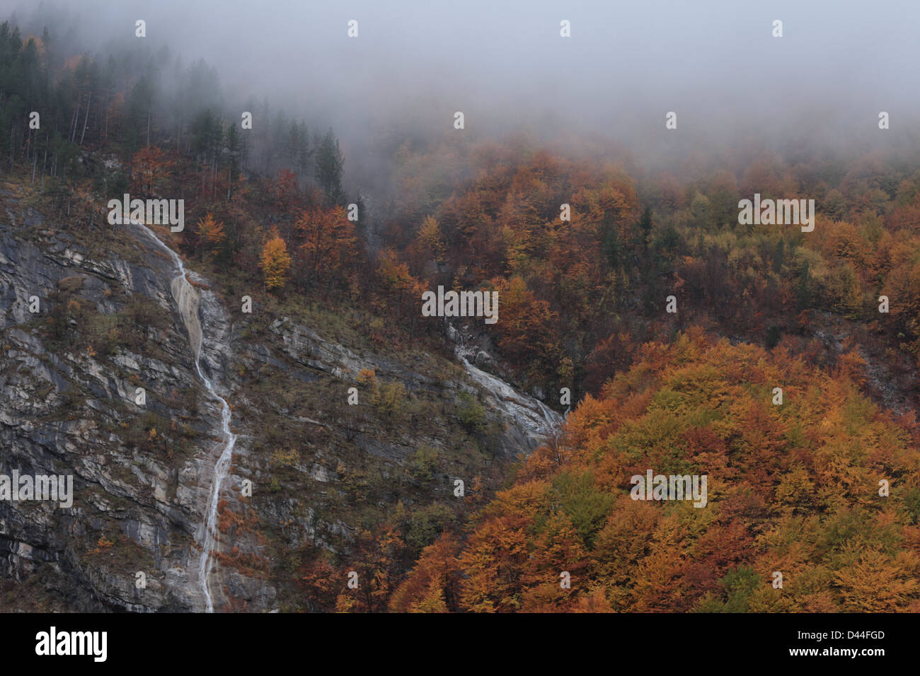 Mountains above the village of Valbona in the Accursed Mountains of ...