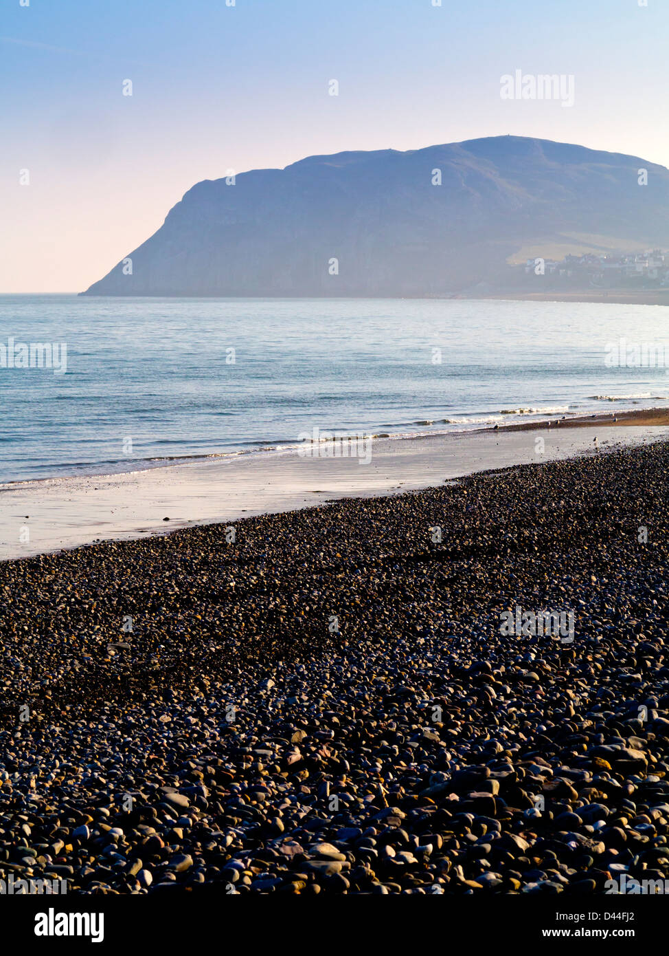 View of the Little Orme a limestone headland from Llandudno beach Conwy North Wales UK Stock ...