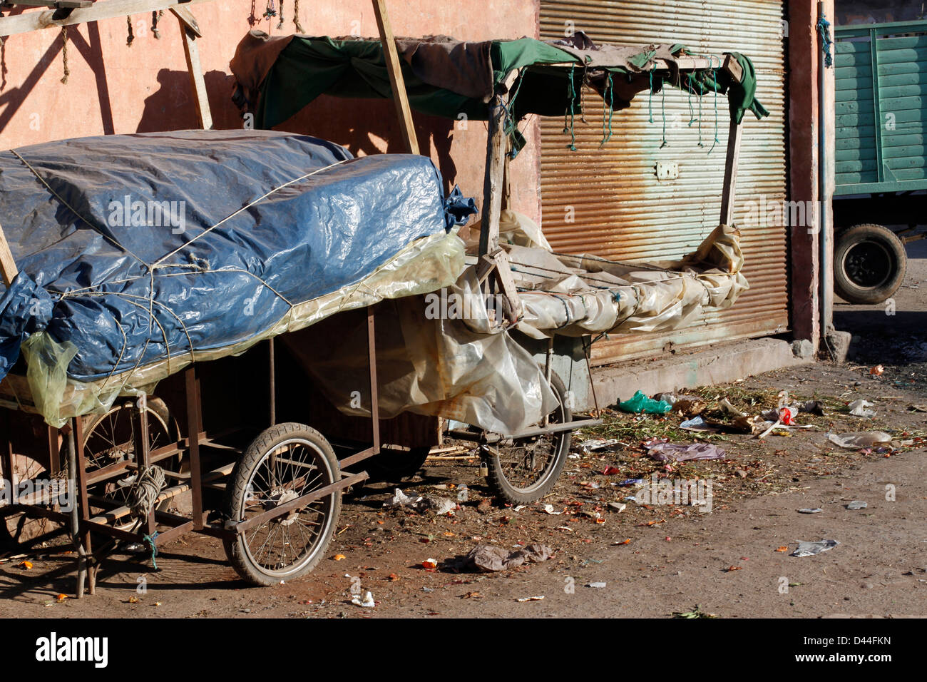 Empty Donkey Cart in Marrakesh Stock Photo - Alamy