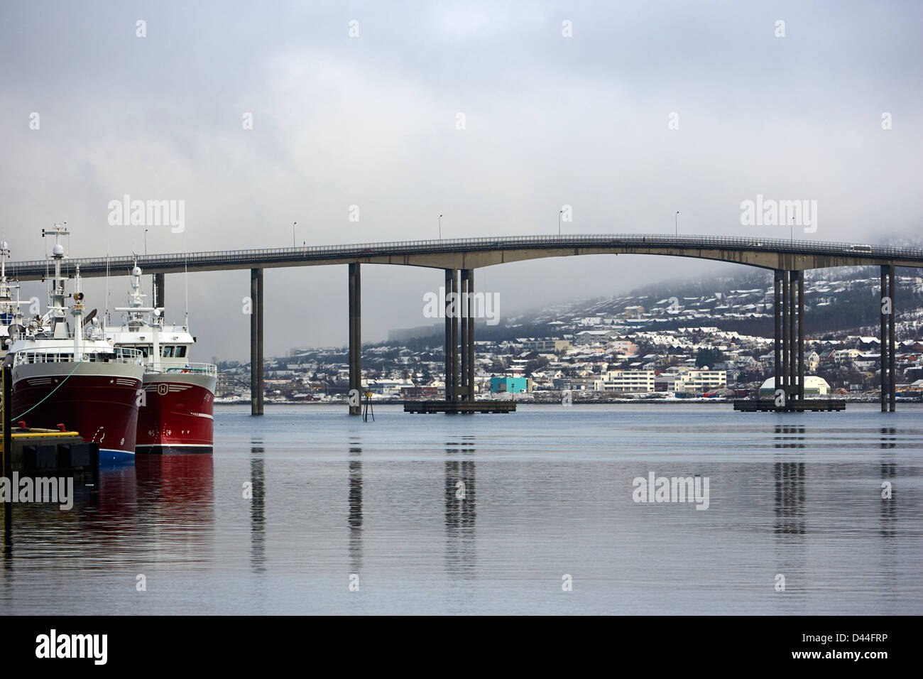 Tromso bridge connecting tromsoya and the mainland troms Norway europe ...