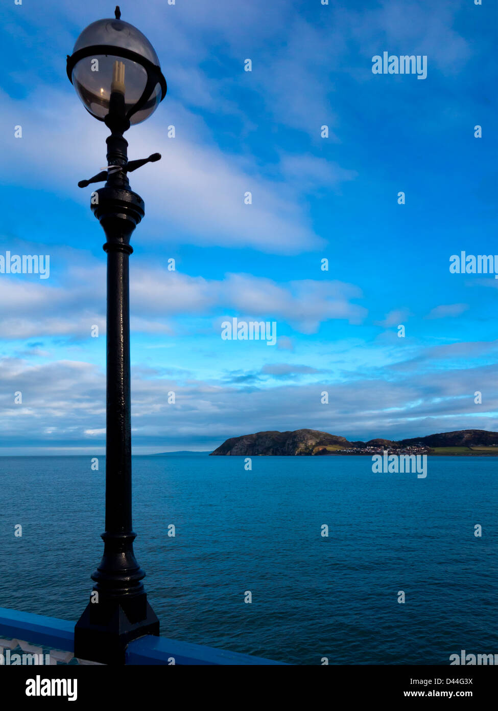 View of the Little Orme from Llandudno Pier Conwy North Wales UK with ...