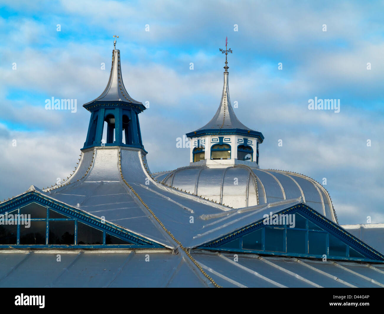 Detail of Indian style gothic ogee roof on Llandudno Pier in North ...