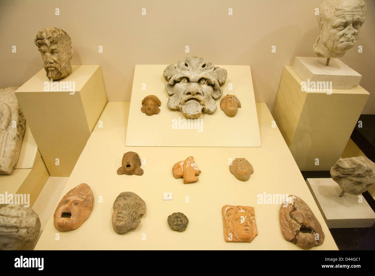 masks and statues of roman period, museum of amasya, amasya, anatolia ...