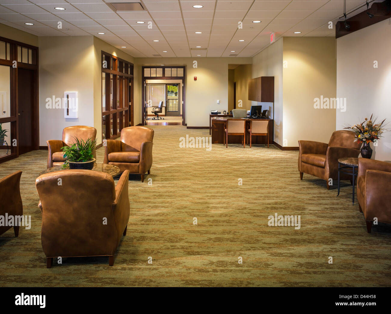 Bank interior lobby Stock Photo - Alamy