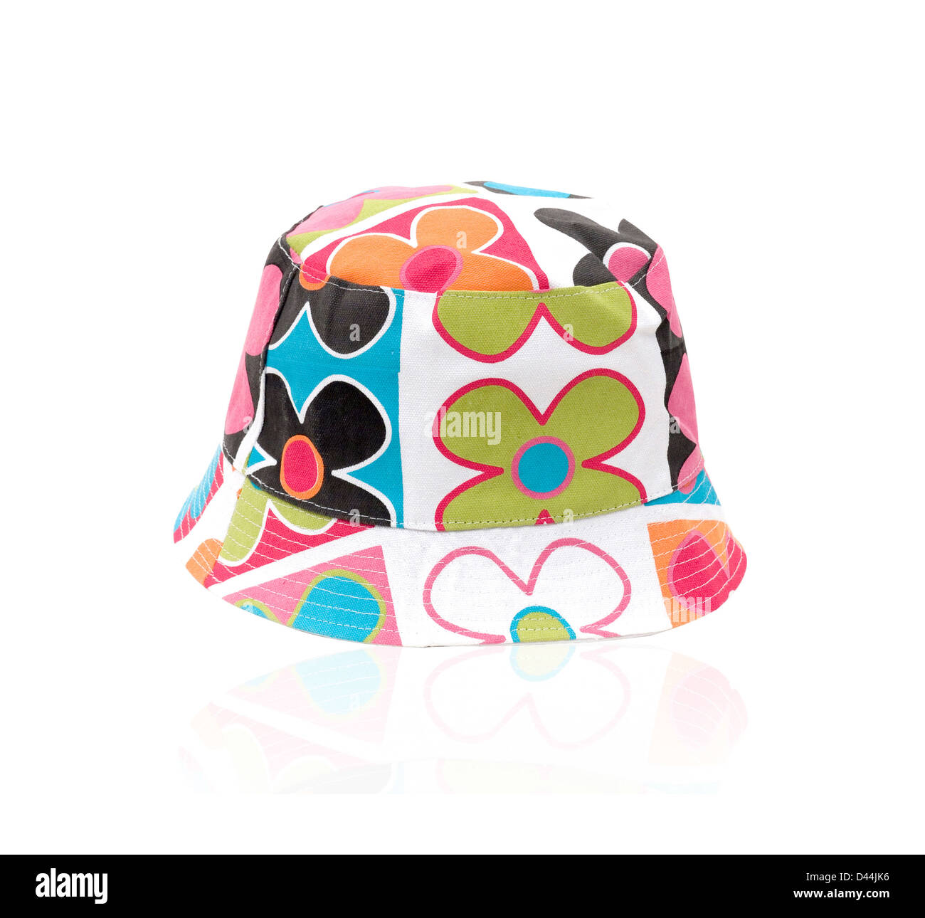 Woman flower pattern hat isolated on white Stock Photo - Alamy