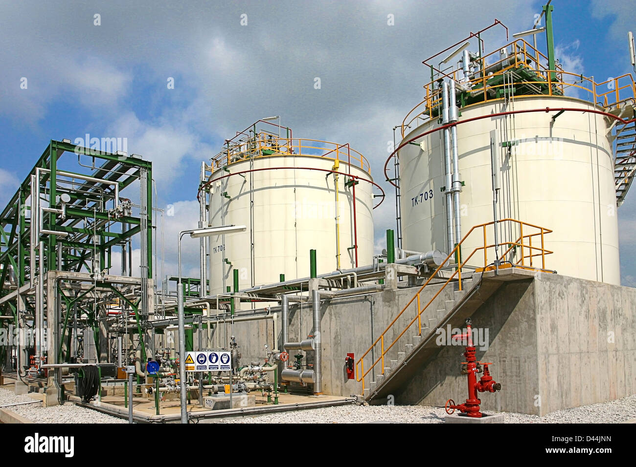 Polymer tanks in the industrial estate Stock Photo - Alamy