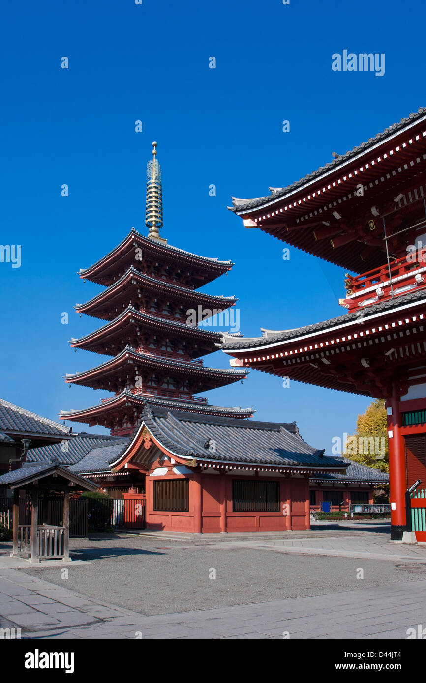 On a sunny day in early autumn season at Asakusa temple Tokyo, Japan ...