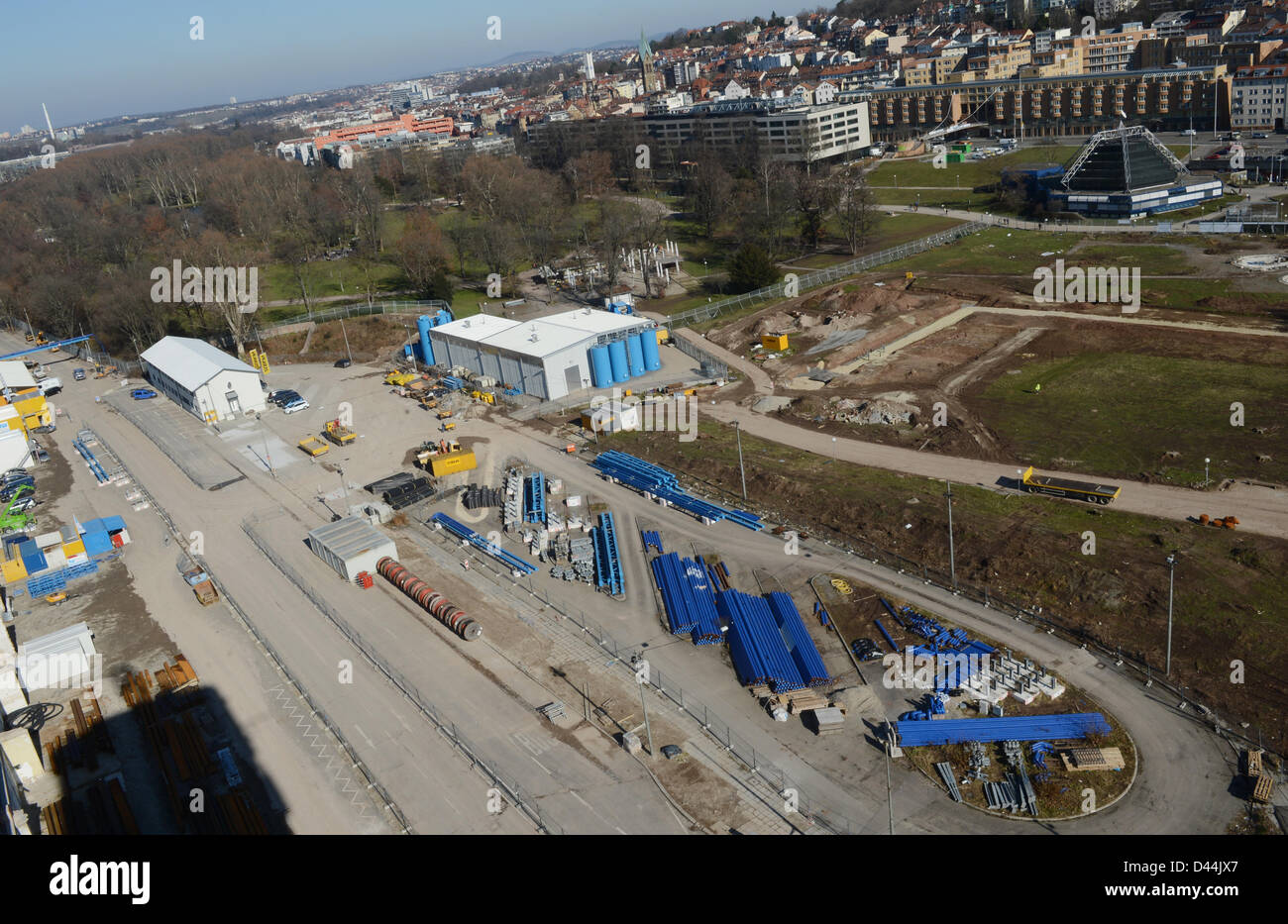 The construction site of Stuttgart 21 railway project is seen from the ...