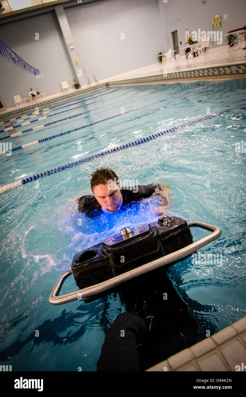 Athlete in aquatic hydro therapy session Stock Photo - Alamy
