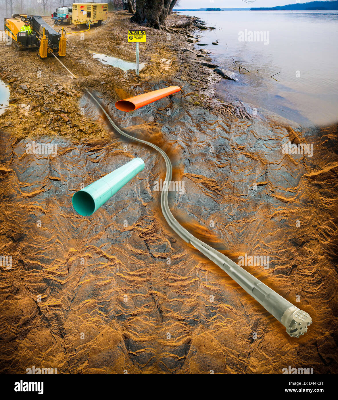 Unique flexible drill capable of bending through sub surface conditions ...