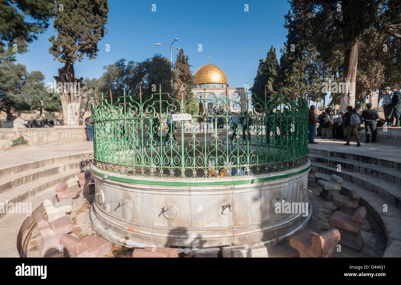 Temple Mount, Jerusalem, Israel. A basin for washing pilgrims' hands ...