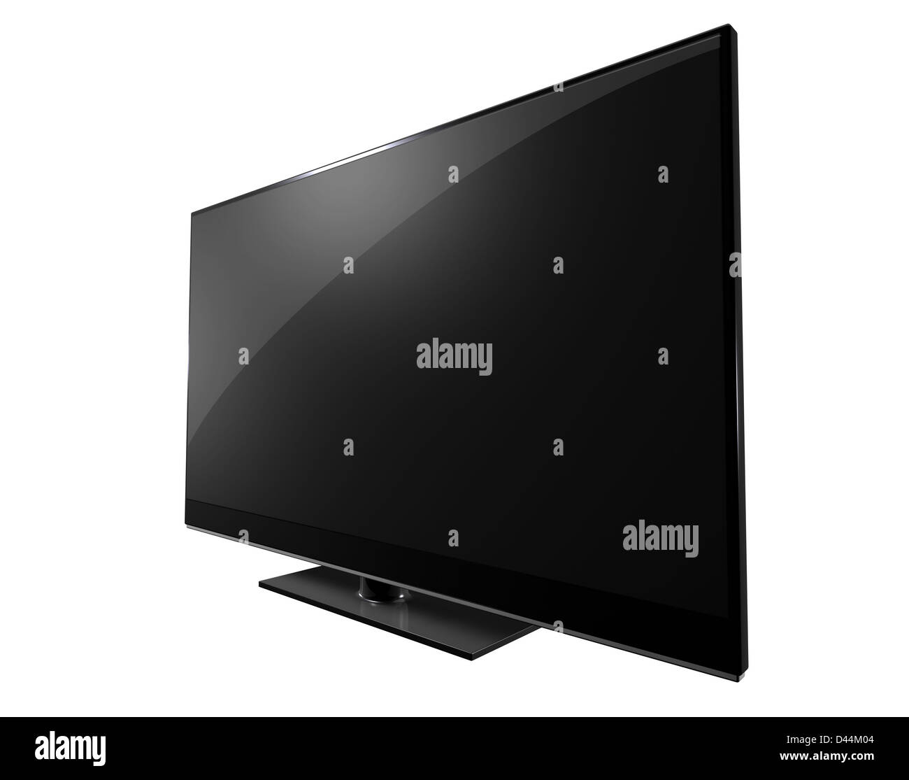 A black flat screen television on an isolated background Stock Photo ...