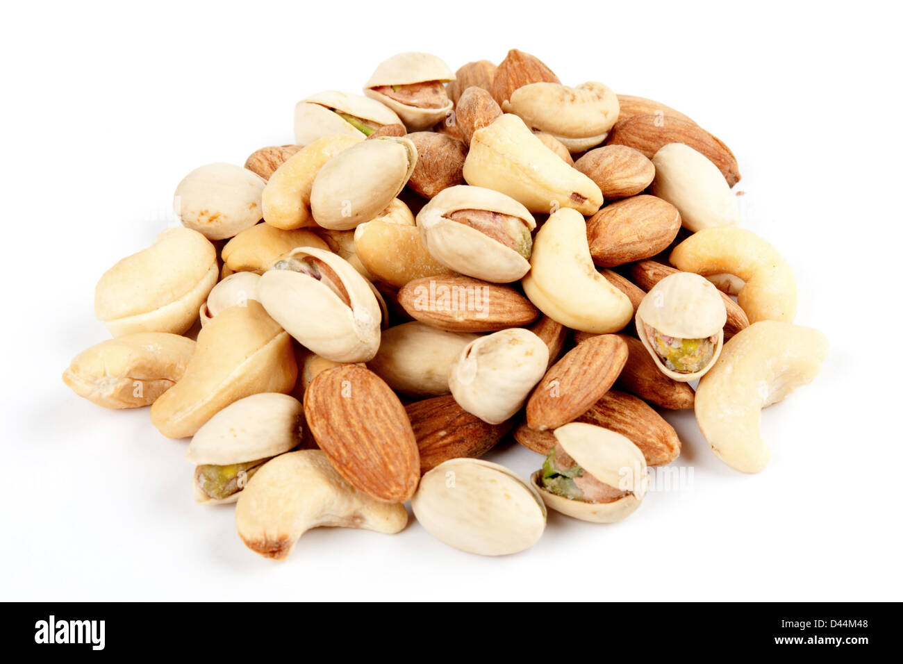 Salted nuts isolated on a white background Stock Photo - Alamy