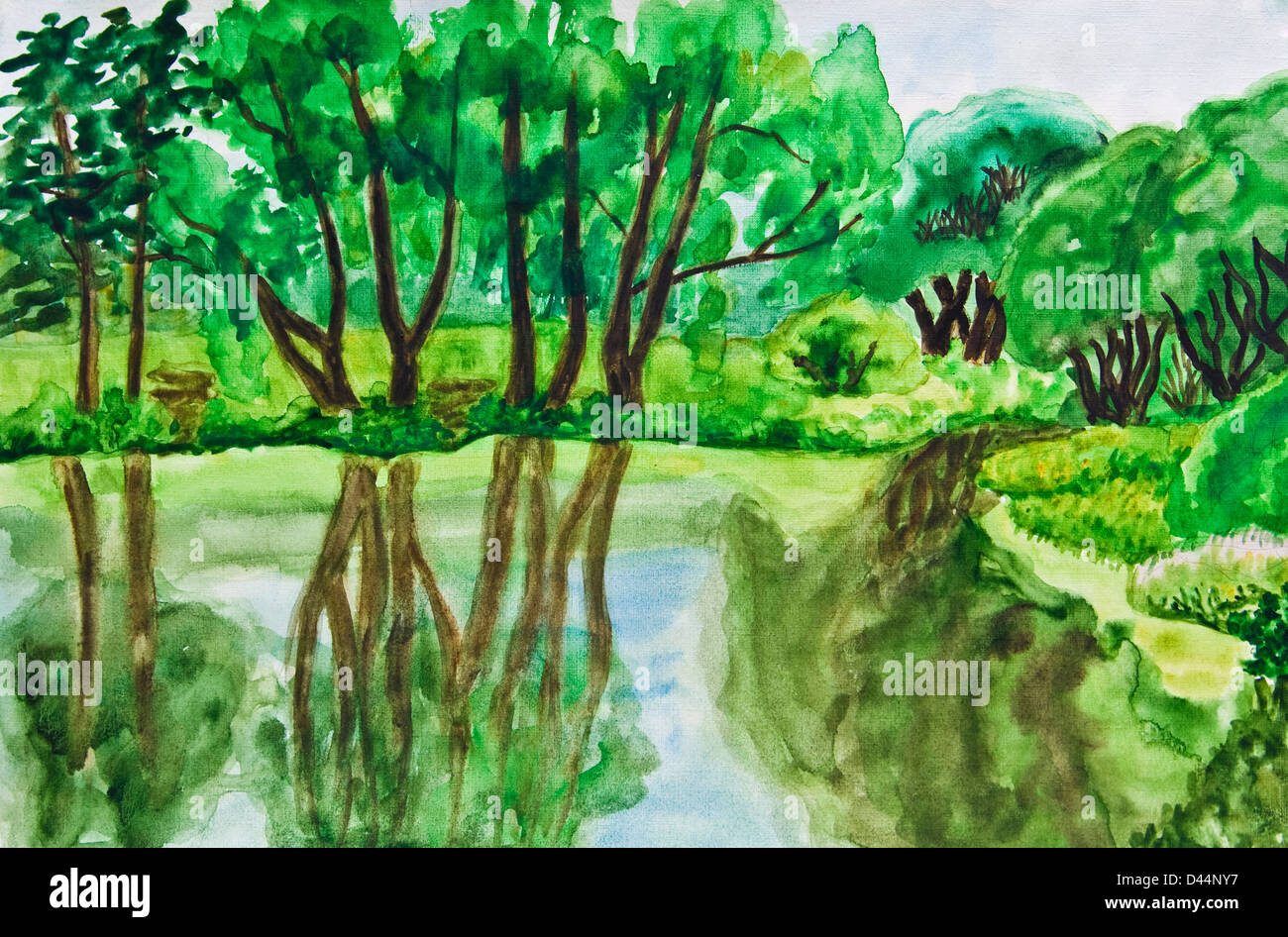 Colored Forest Drawing