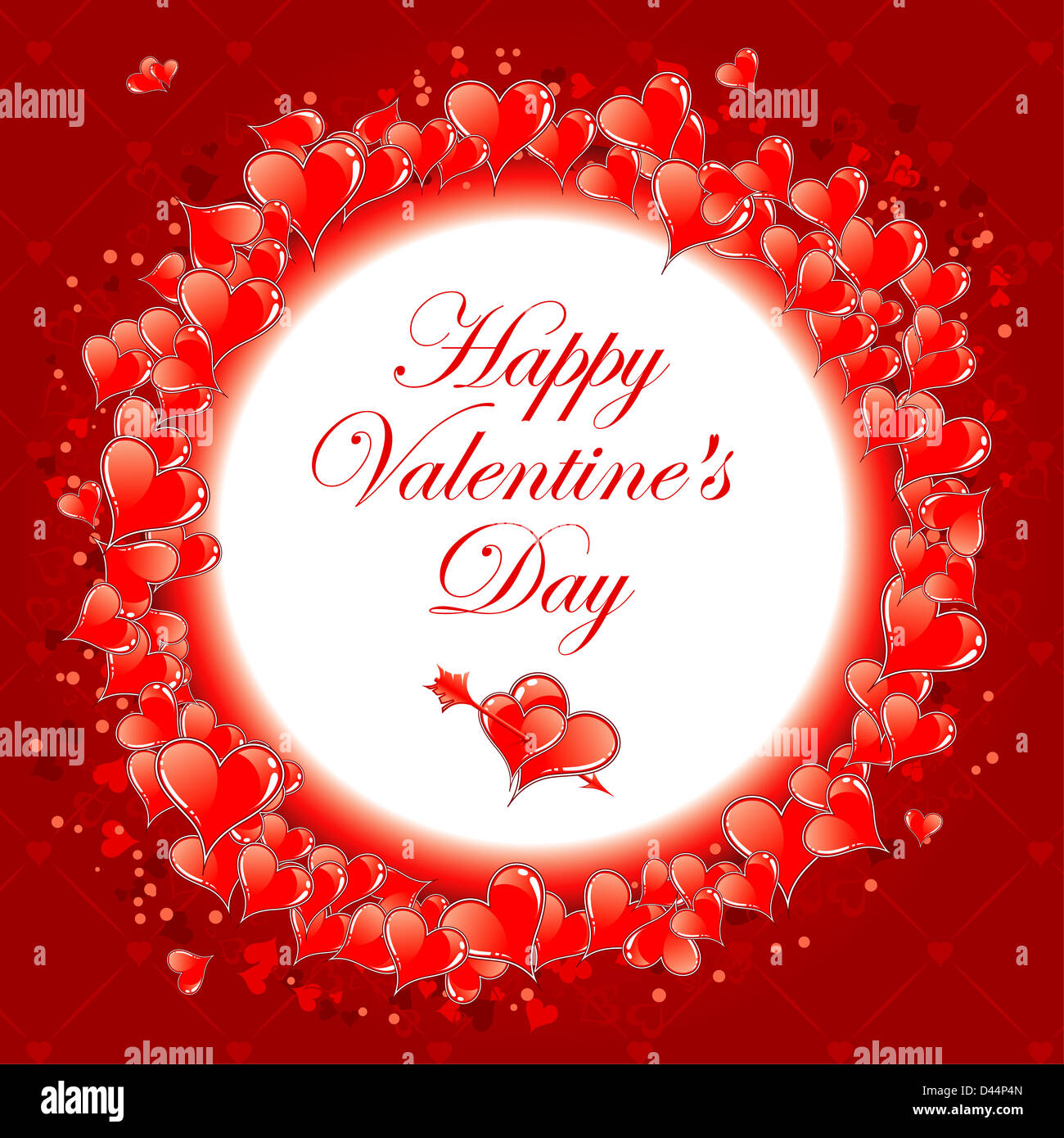 Valentines Day Frame with Hearts, illustration Stock Photo - Alamy