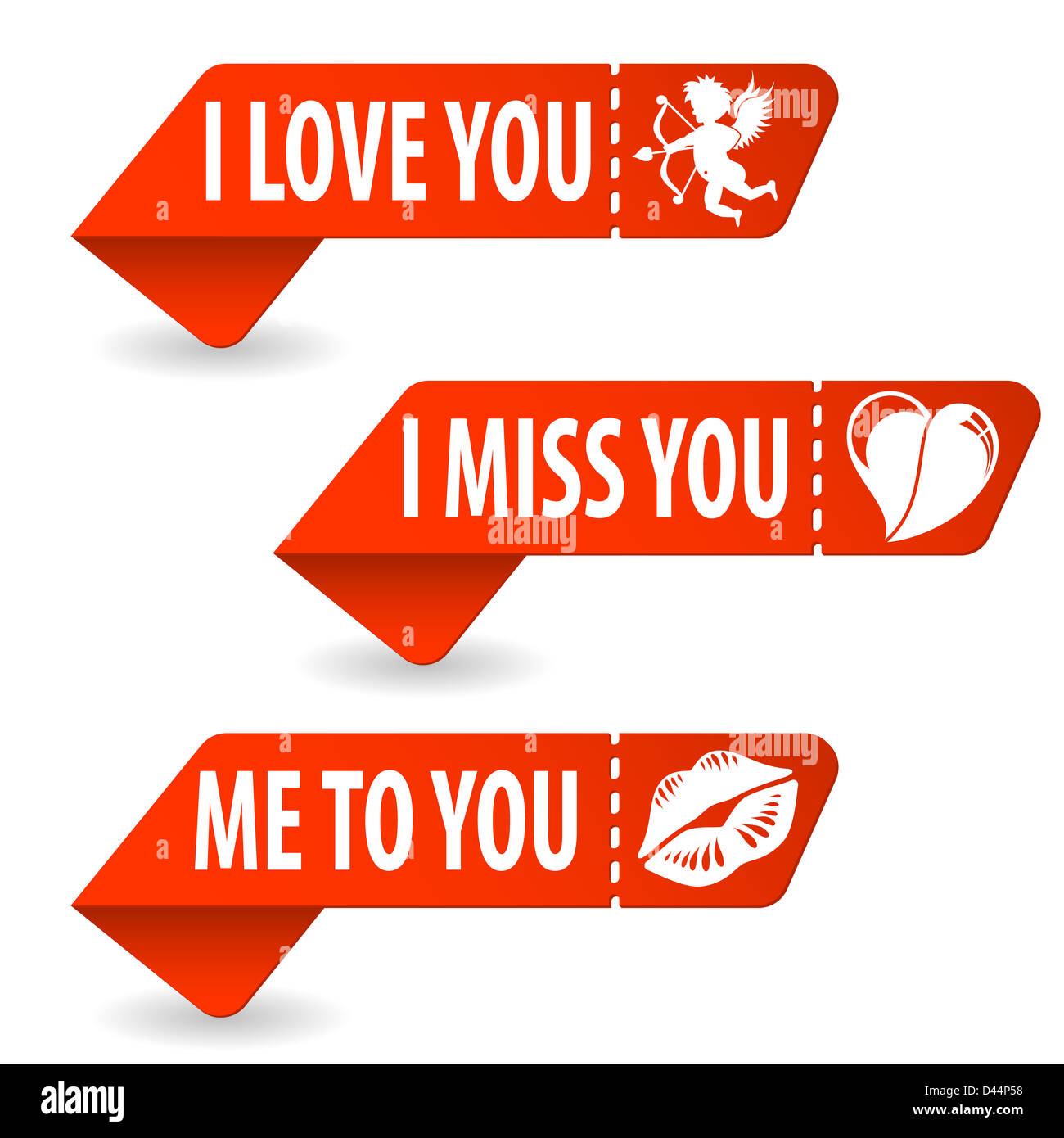 Collect Valentines Day Signs with Tear-off Coupon, isolated on white ...