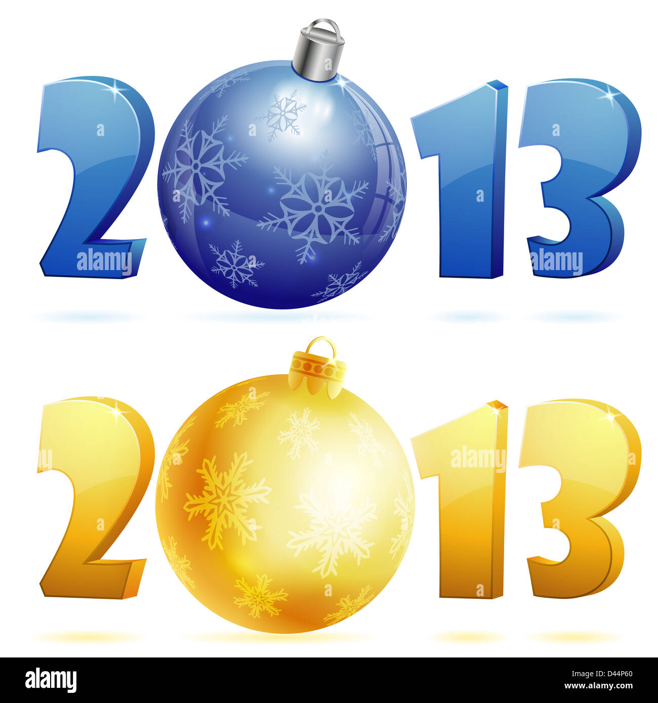 New Year with 2013 number, isolated on white background, illustration ...