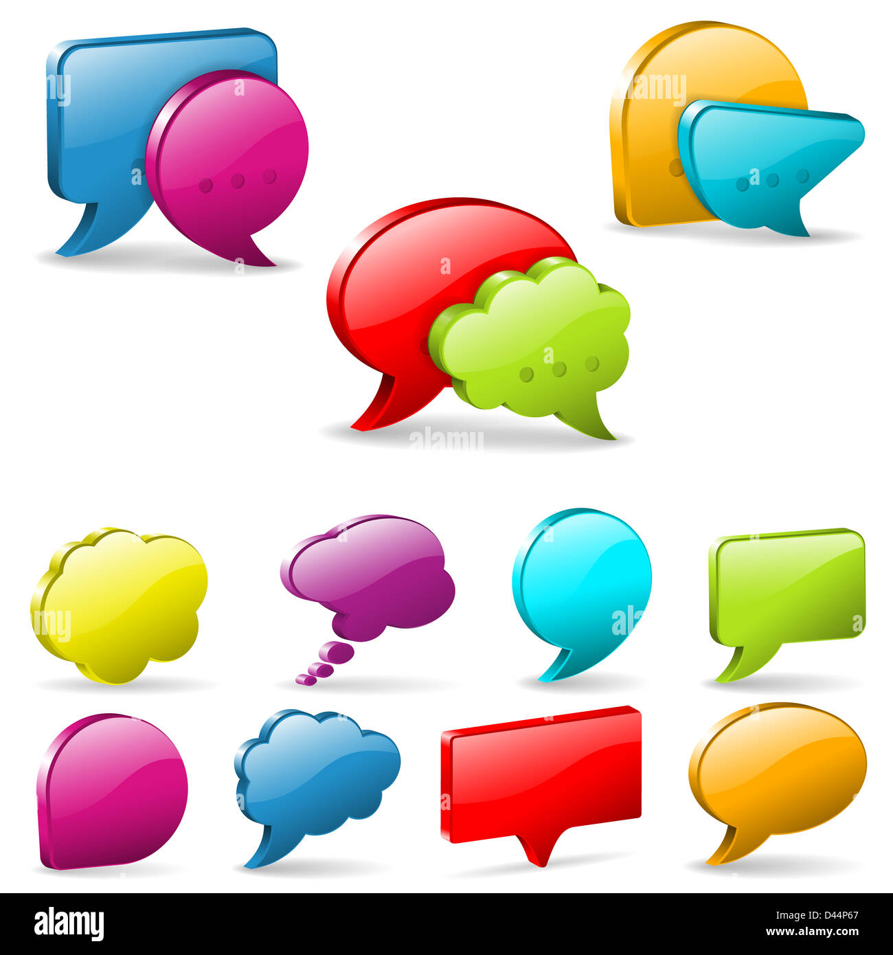 Set Speech and Thought Bubbles, social media concept, illustration ...