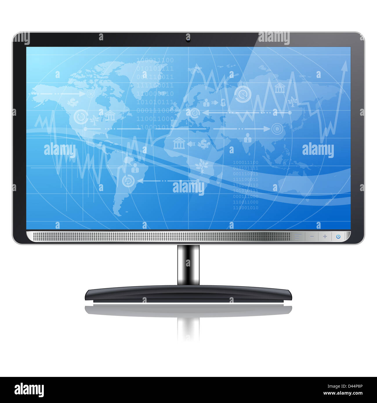Business concept - Graph on Computer Monitor with Earth and Icons ...