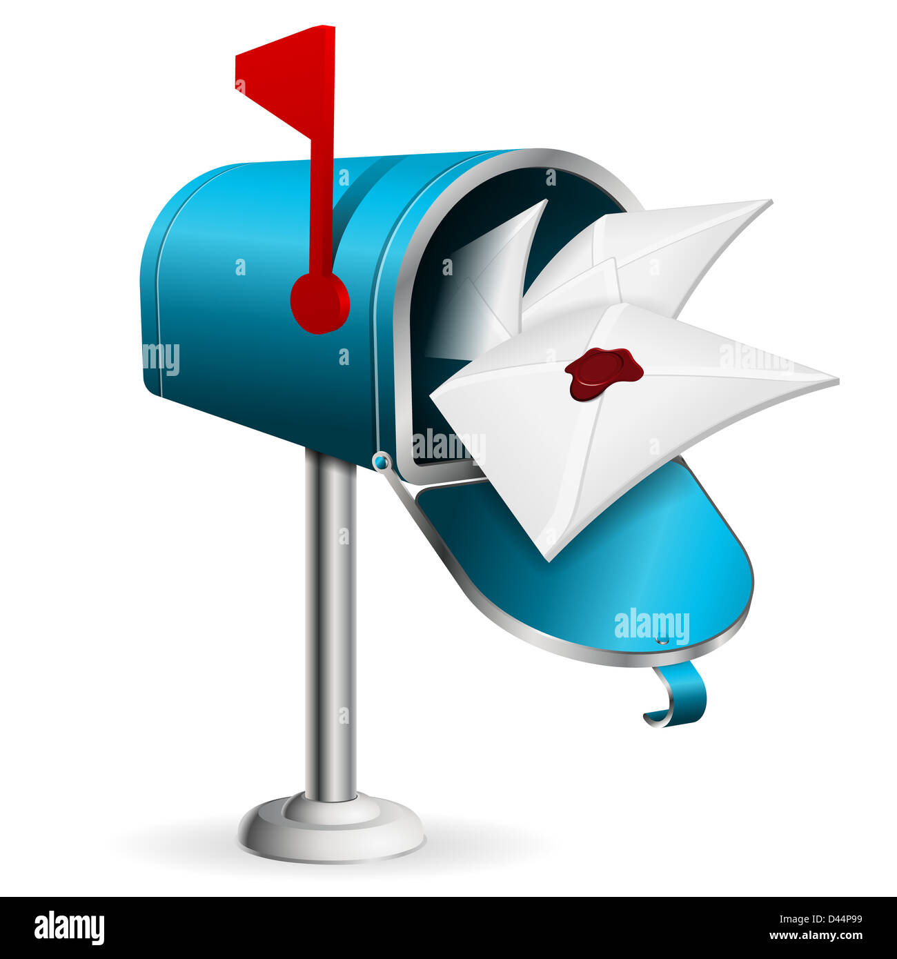 Open Mailbox with Mail, icon isolated on white background Stock Photo ...