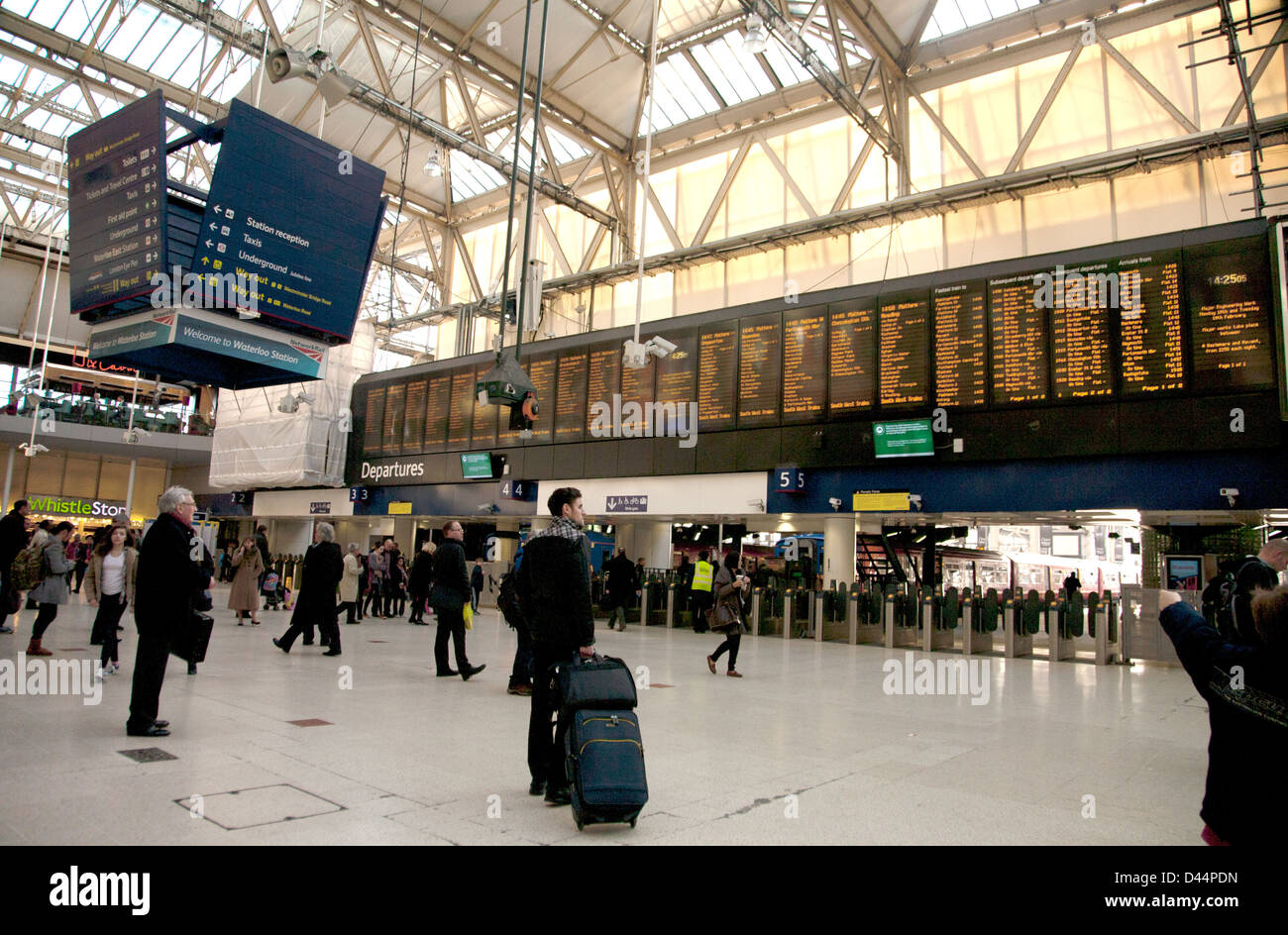 Waterloo station departures hall, London, England, United Kingdom Stock ...
