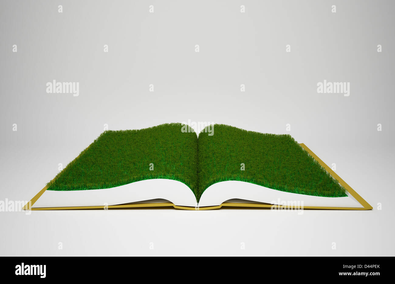 a open book filled with grass Stock Photo - Alamy