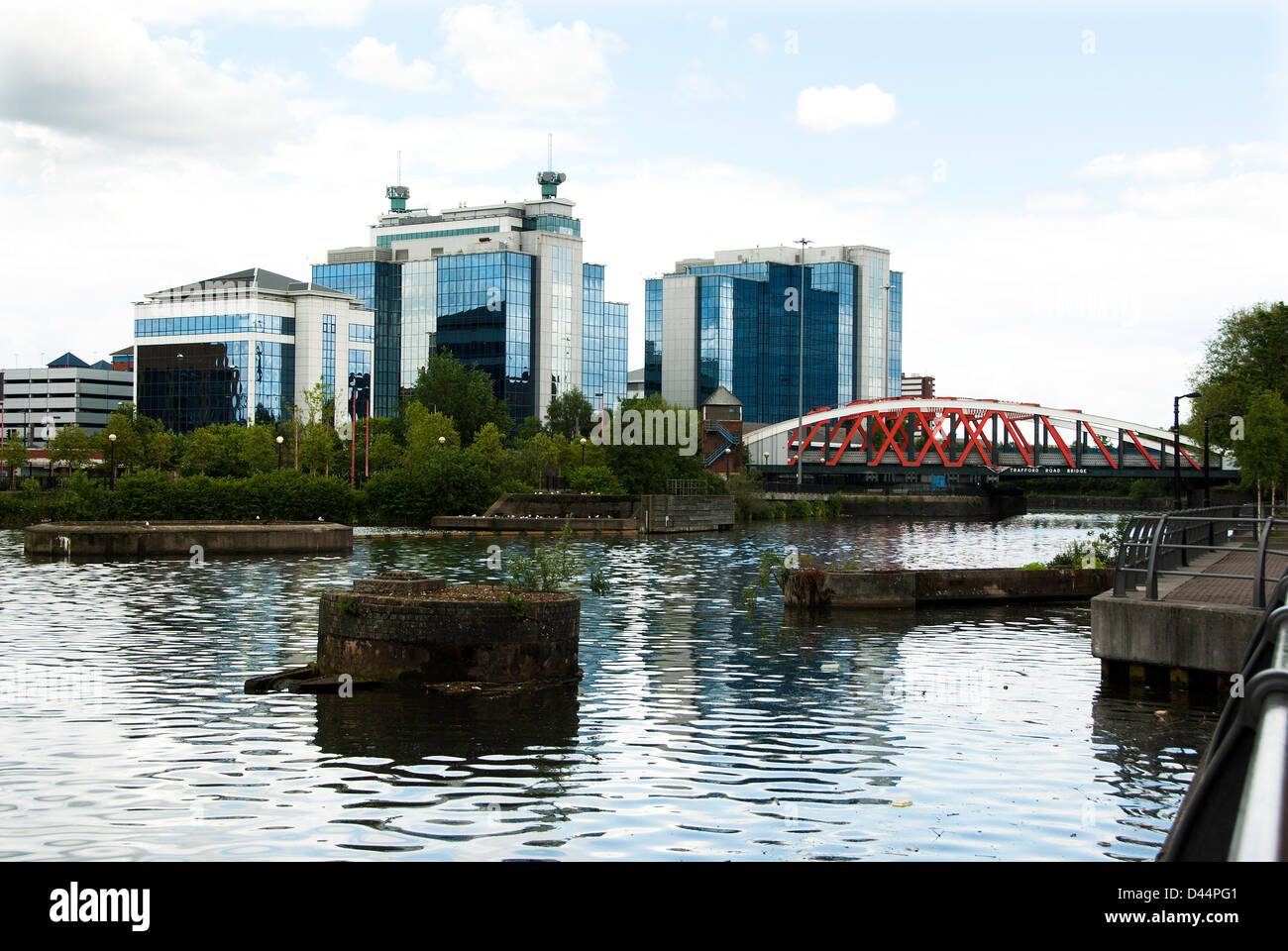 Salford Quays and Trafford Road Bridge Stock Photo - Alamy