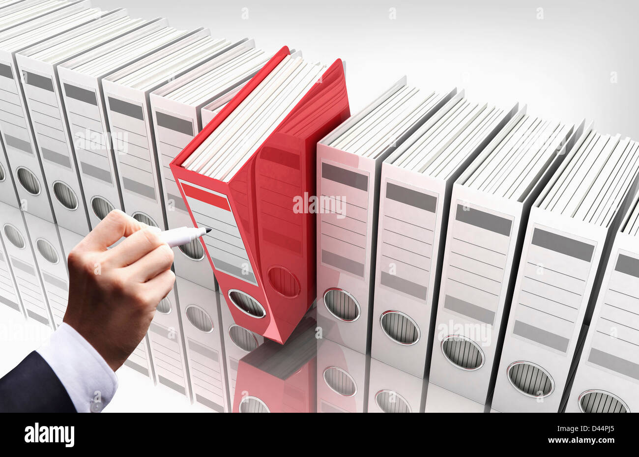 businessman's hand putting name on a folder Stock Photo - Alamy