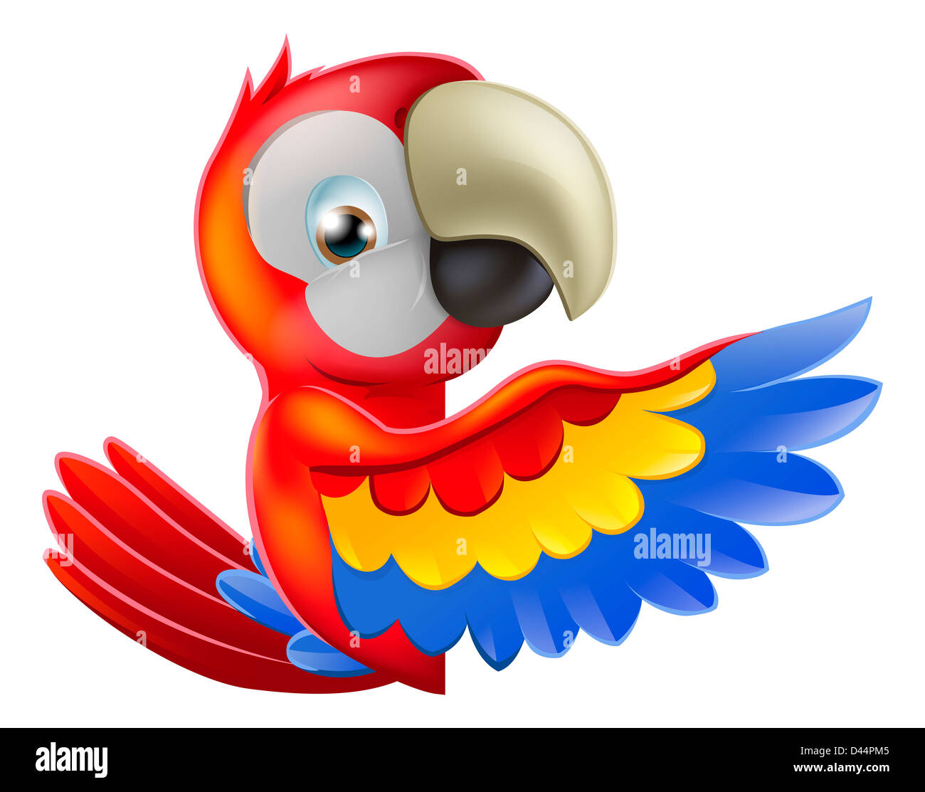 Cartoon parrot character pointing wing hi-res stock photography and ...