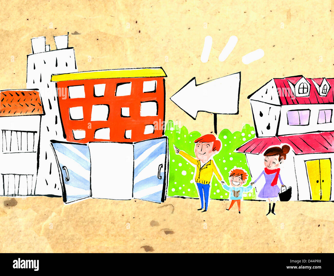 illustration of family voting Stock Photo - Alamy