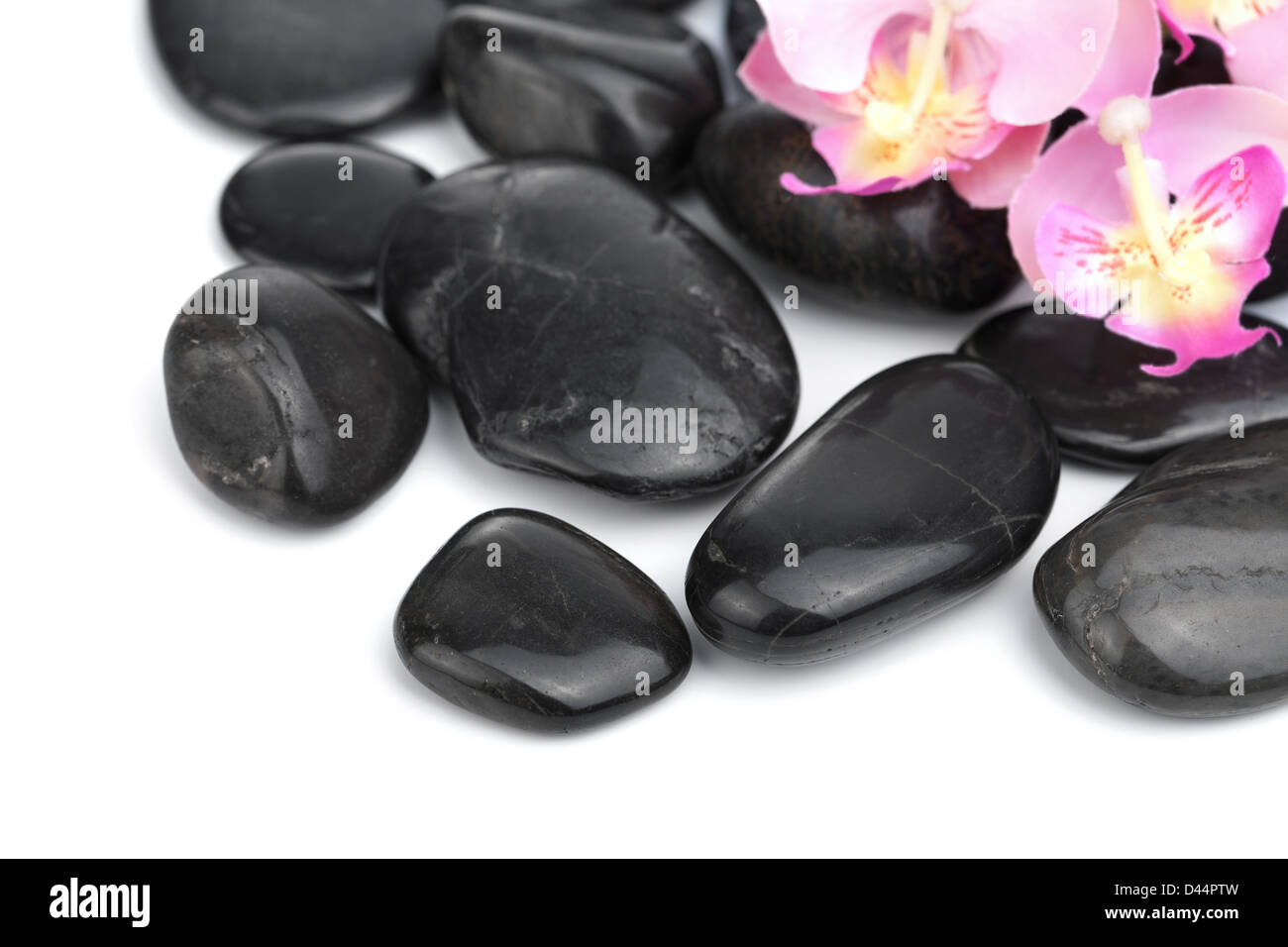 black spa stones isolated Stock Photo - Alamy