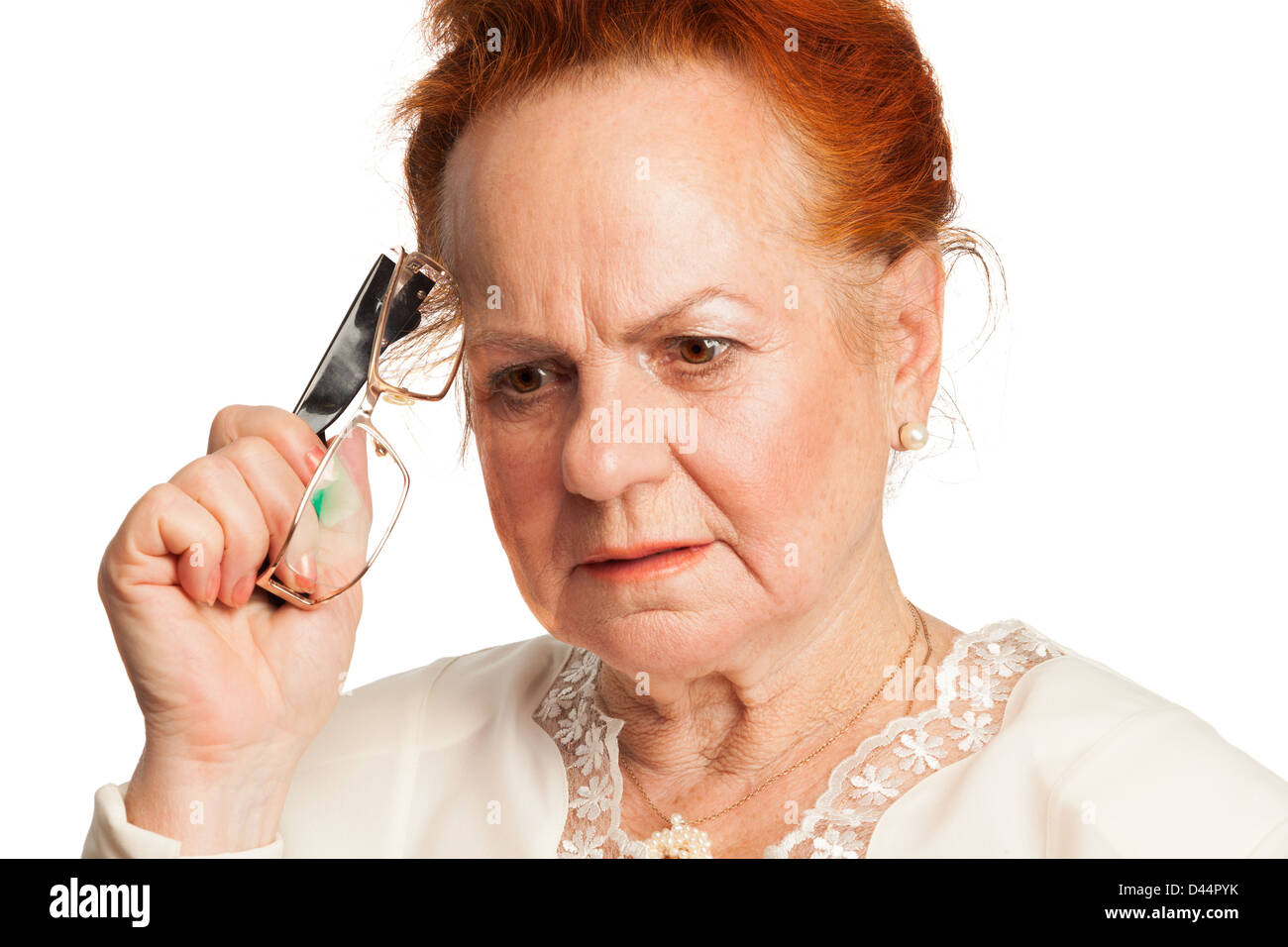 Senior woman forgot something very important Stock Photo - Alamy
