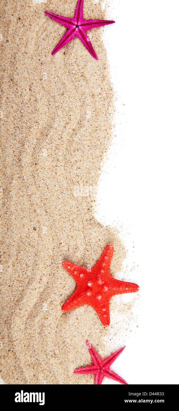 sand and starfish isolated. summer background Stock Photo - Alamy