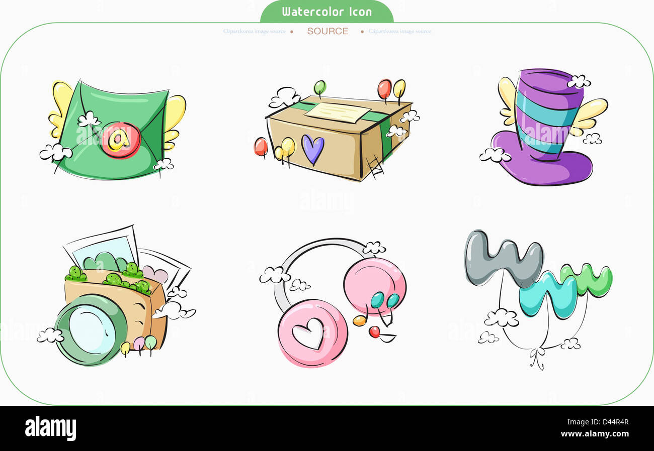 icons of sources Stock Photo - Alamy